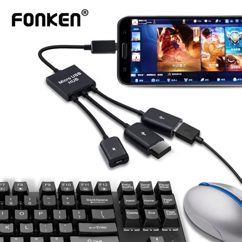 Bộ chuyển đổi FONKEN nối 3 cổng cắm Type C USB C 3 0 2 0 với chui cắm