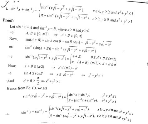 what is the derivation of the formula of sine inverse x sine inverse y