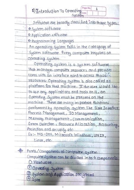 operating system notes unit 1 pdf