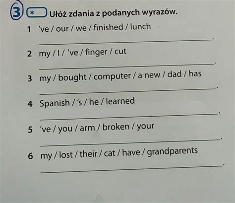ułóż zdania z podanych wyrazów Brainly pl