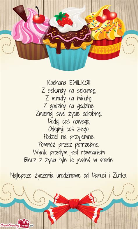 Najlepsze życzenia urodzinowe od Danusi i Ziutka Darmowe kartki