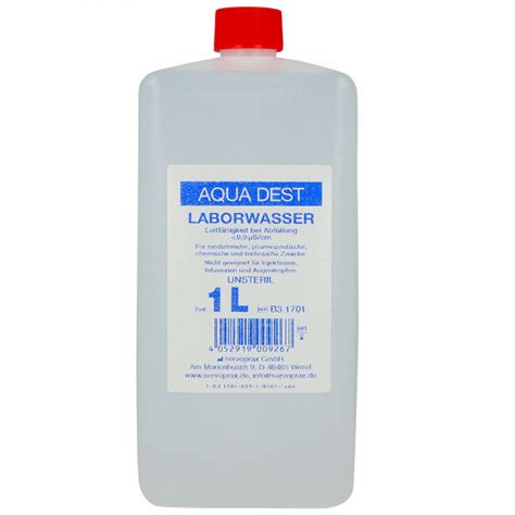 Aqua Dest Destilliertes Wasser 1 L Flasche