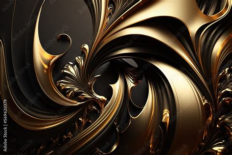 Abstract Black And Gold Background Luxury Wallpaper AI Stock