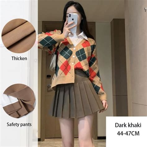 Jupe courte Mini jupes courtes plissées taille haute 20FA Khaki