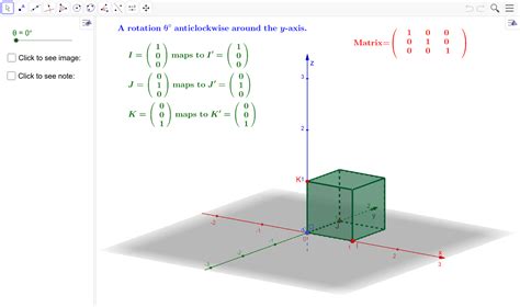 matrix representation of a rotation in 3d geogebra