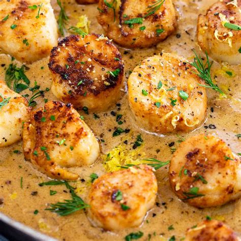 Pan Seared Scallops With Lemon Garlic Sauce Jessica Gavin