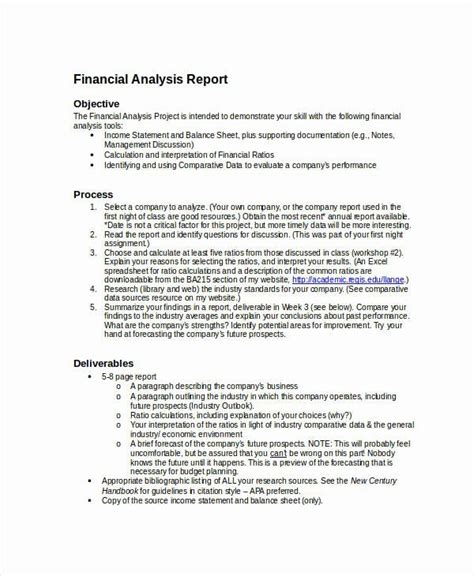 Financial Analysis Report Template Awesome Financial Report Examples