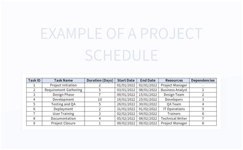 Free Schedule Example Templates For Google Sheets And Microsoft Excel