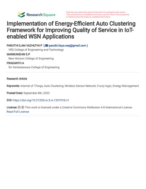 pdf implementation of energy efficient auto clustering framework for improving quality of