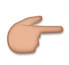 White Right Pointing Backhand Index Medium Skin Tone Emoji