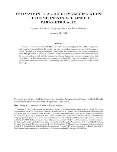 pdf estimation in an additive model when the components are linked parametrically