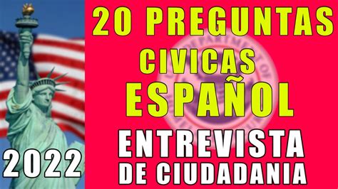 EXAMEN de ciudadania americana en español para ADULTOS 20 preguntas