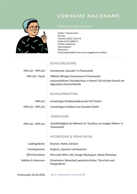 Einladen Professor Ein bestimmter lebenslauf bewerbungsmappe Fünf