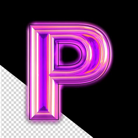 Símbolo púrpura con brillo letra p Archivo PSD Premium
