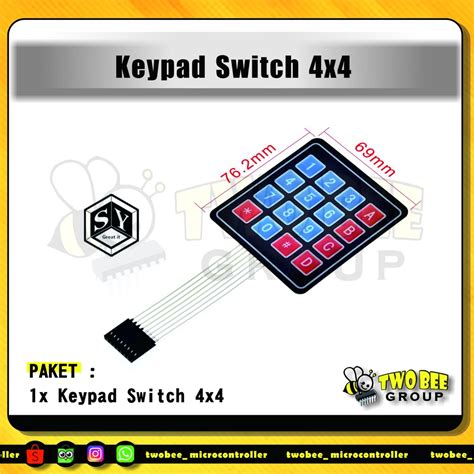 Jual 4X4 MATRIX ARRAY 16 KEY MEMBRANE MEMBRAN SWITCH KEYPAD Shopee