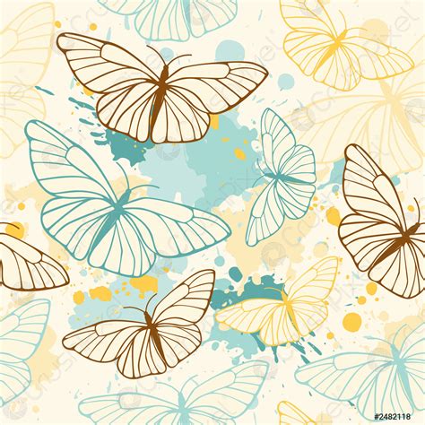 Butterfly Seamless Pattern Stock Vector Crushpixel