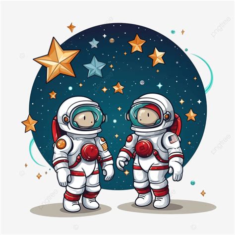 Astronautas Se Alegram Estrela Usando Atributos De Natal No Espaço