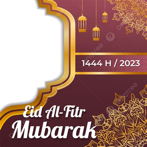 Twibbon 럭셔리 인사말 Eid Al Fitr 1444 H 벡터 트위본 이둘 피트리 이슬람 꼬챙이 이슬람 포스터 PNG