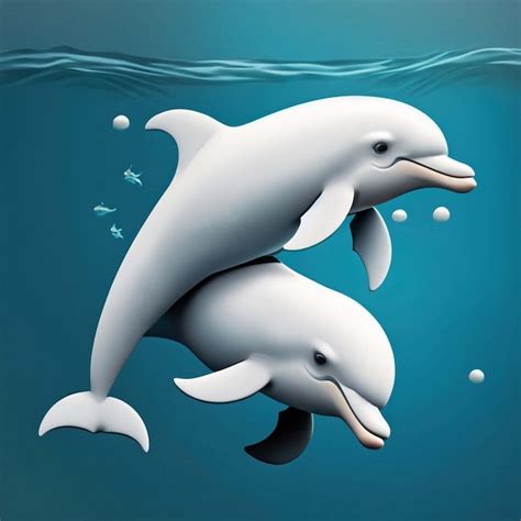 Lindo personaje de delfín de dibujos animados en 3d ai generativa