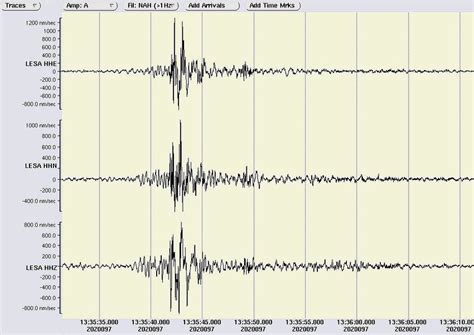 Three Components Of Seismograms With A Duration Of 35 Seconds Left
