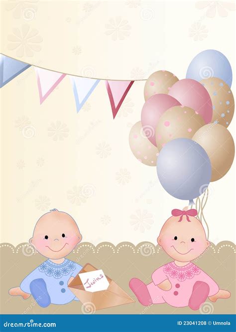 Gemelli Appena Nati Illustrazione Di Stock Illustrazione Di Disegno