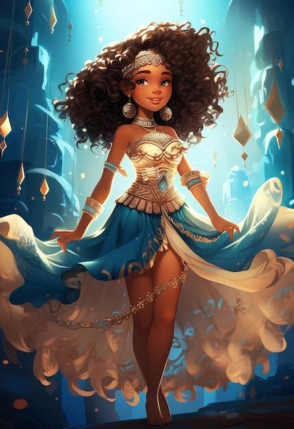 Linda Chica De Dibujos Animados Foto Premium