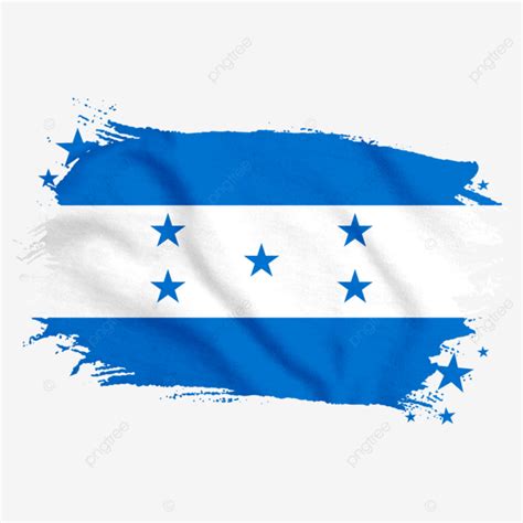 Bandera De Honduras En Pincel De Estrella De Acuarela Nuevo PNG