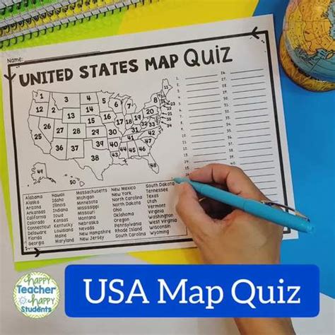 United States Map Quiz Worksheet Usa Map Test W Practice Sheet Us