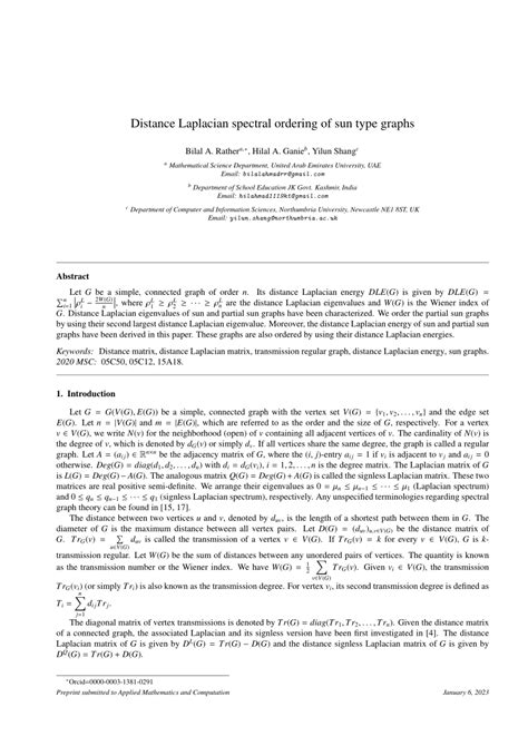 pdf distance laplacian spectral ordering of sun type graphs