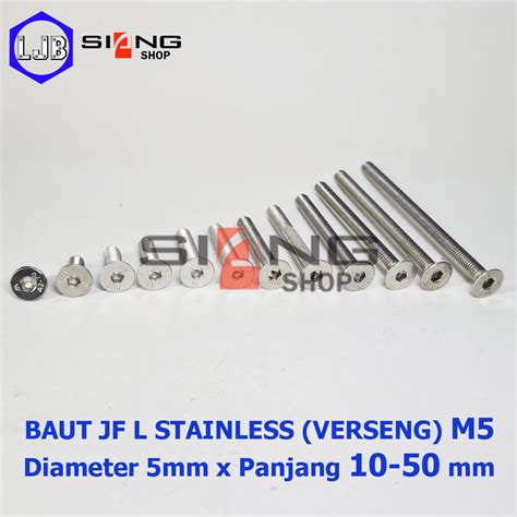 Jual Baut JF L M5 Stainless 304 THE A2 70 Verseng Panjang 10 Sd 50 Mm