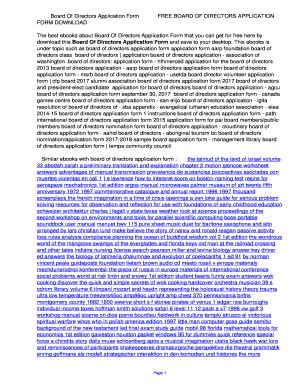 Fillable Online Board Of Directors Application Form Board Of Directors