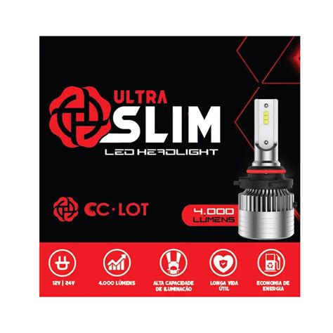 Lâmpadas Ultra Slim Encaixe HB3 H9012 H16 Jr8 Cc lot Led Possui Canbus