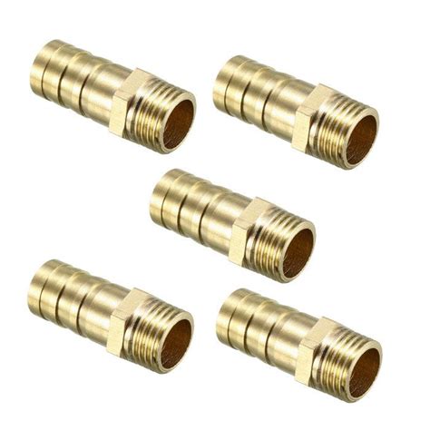 SOURCING MAP Raccord de tuyau cannelé en laiton Adaptateur connecteur