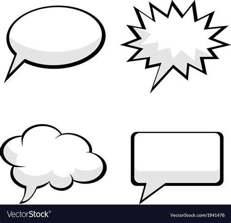 Pop Art Comic Speech Bubbles Royalty Free Vector Image