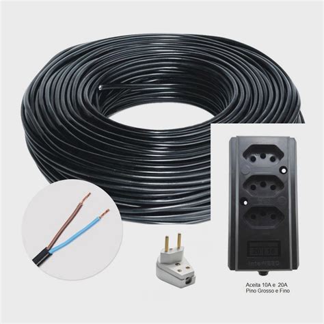Extens O El Trica Metros Profissional Cabo Pp X Mm C Conector