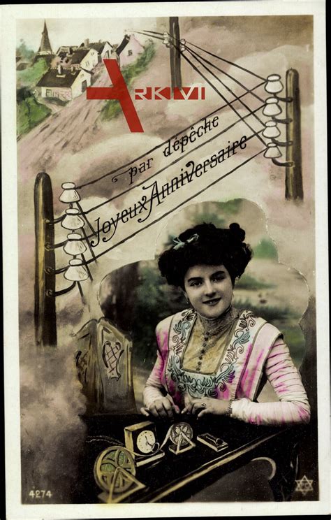 Joyeux Anniversaire Glückwunsch Geburtstag Telefon Frau Telegraph xl