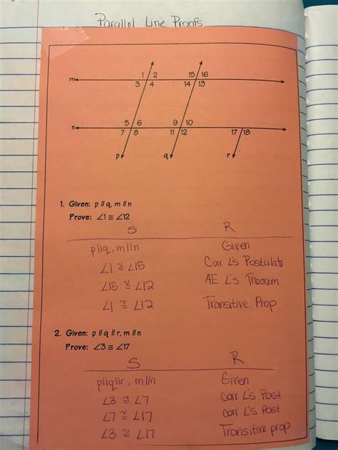 Misscalcul Geometry Unit Angles And Lines Interactive Notebook