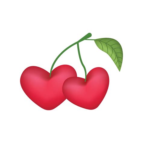 Vector Illustration Of A Heart Shaped Cherry 19494759 Vector Art At