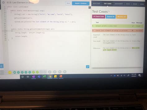 [solved] i need help on getting the last element from the array and printing course hero
