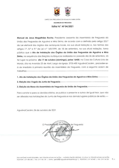 Edital n º AF 04 2021 Jf Agualva Mira Sintra