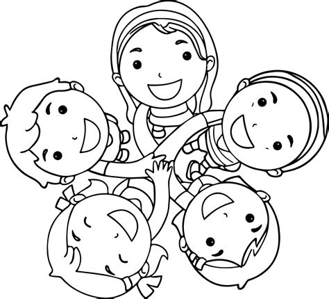 Cinco Amistad Para Colorear Imprimir E Dibujar ColoringOnly