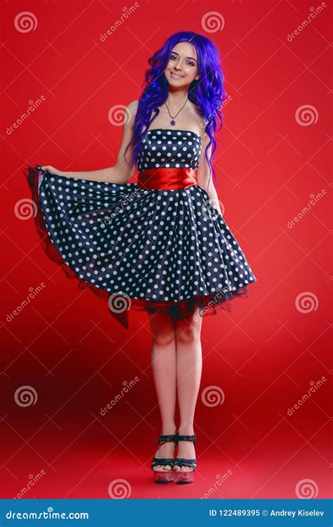Polka Dot Pin Up Dress Stock Image Image Of Glamour 122489395