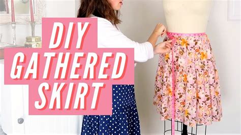 EASY DIY SKIRT Elastic Waist Gathered Tier Sewing Tutorial By