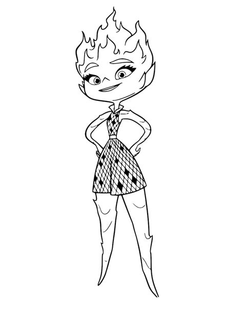 Elemental Ember Coloring Page Coloring Pages