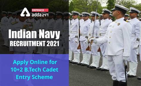 Indian Navy Recruitment 2021 Apply Online For 10 2 B Tech Cadet Entry
