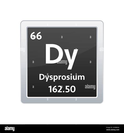 Dysprosium Symbol Chemical Element Of The Periodic Table Vector Stock