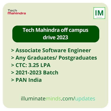 Tech Mahindra Off Campus Drive 2023 Associate Software Engineer Any