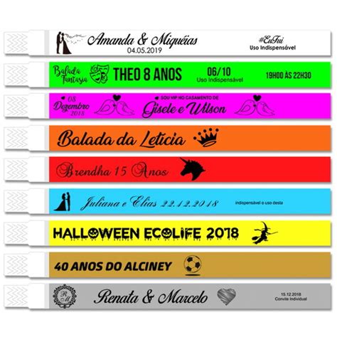 600 Pulseiras de Identificação Personalizadas Festas Bares no Elo7