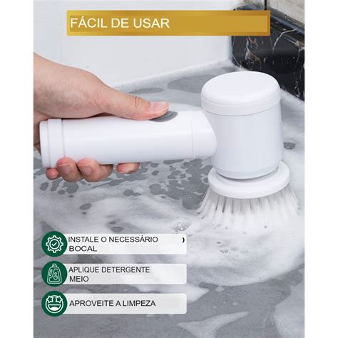 Escova de Limpeza Elétrica Multiuso Portátil Recarregável 5 em 1