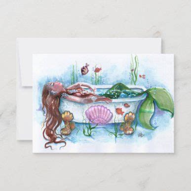 Sweet Life Mermaid In A Bathtub Poster Zazzle Mermaid Painting